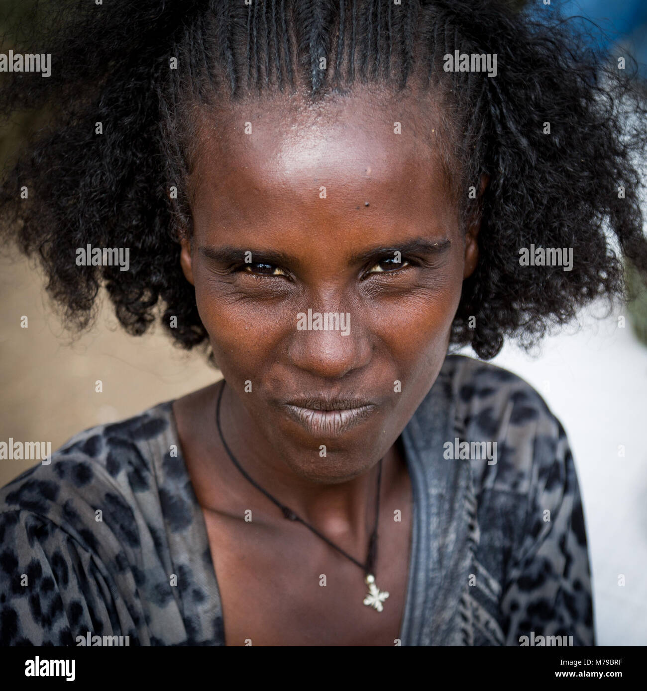 Raya tribe woman with a nice hairstyle and curly hairs, Semien wollo ...