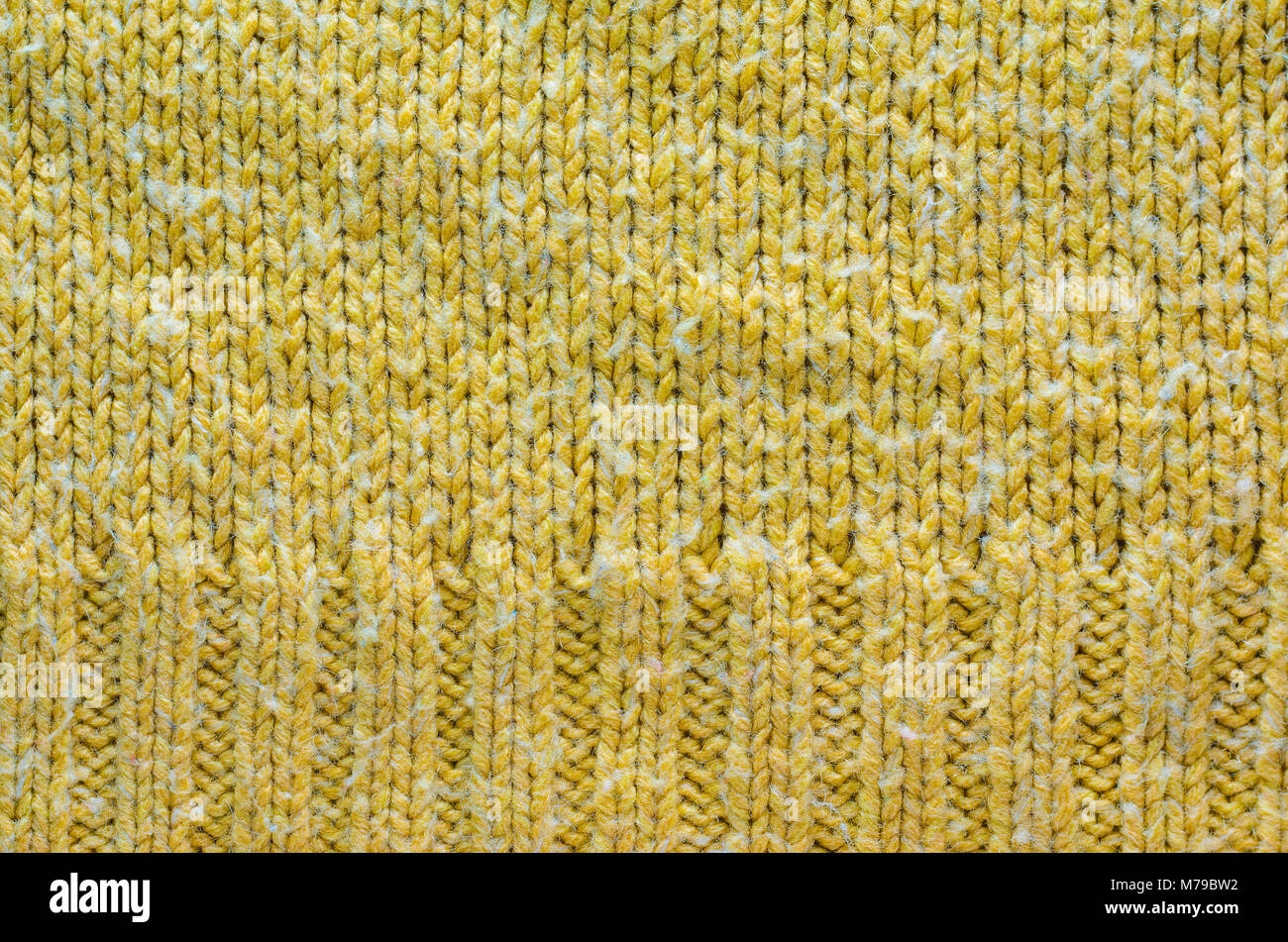 Texture of Yellow Knitted Sweater with Two Types of Knitting. Knit ...