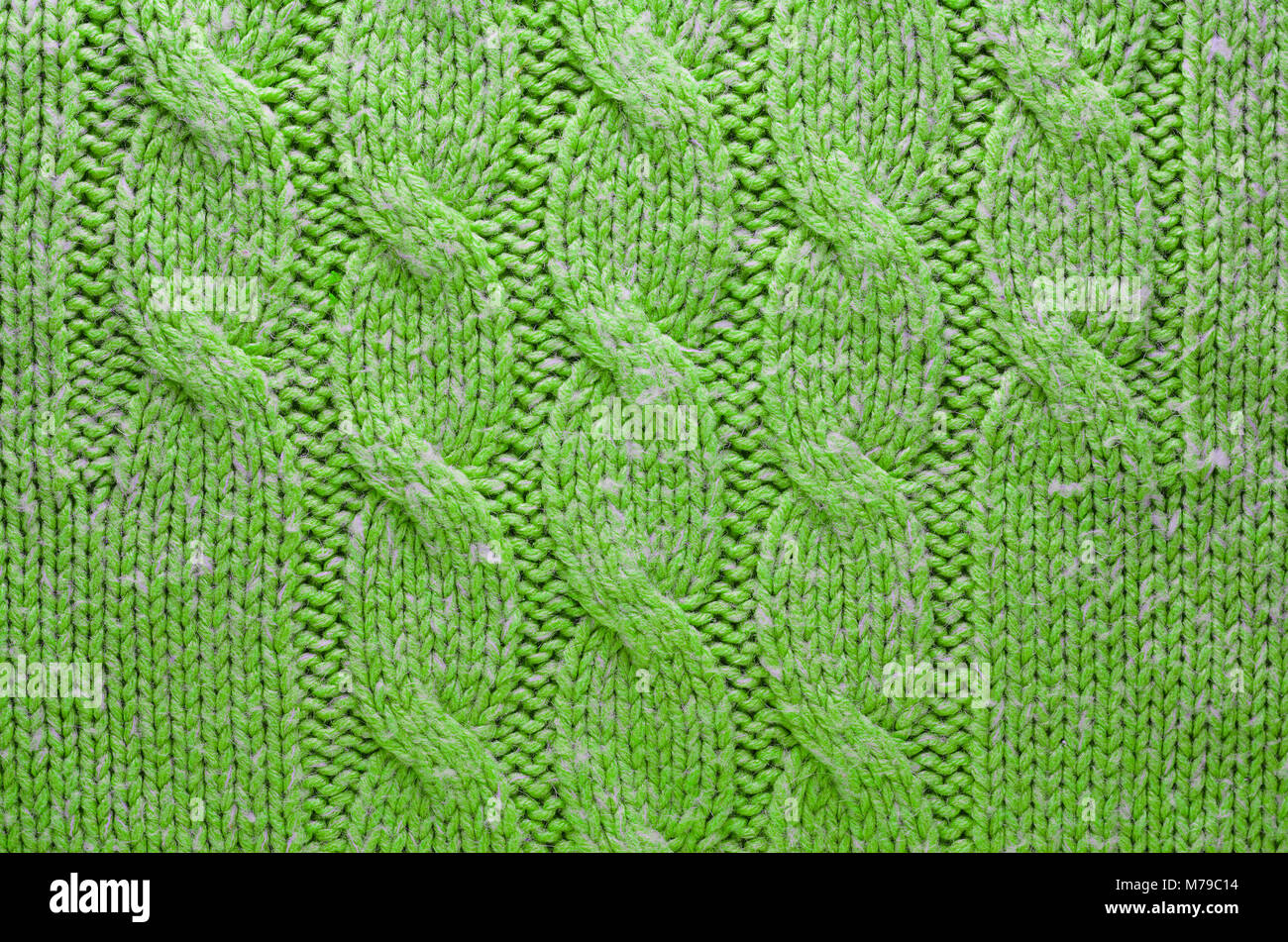 Green Knit Texture of Beige Wool Knitted Fabric with Cable Knits ...