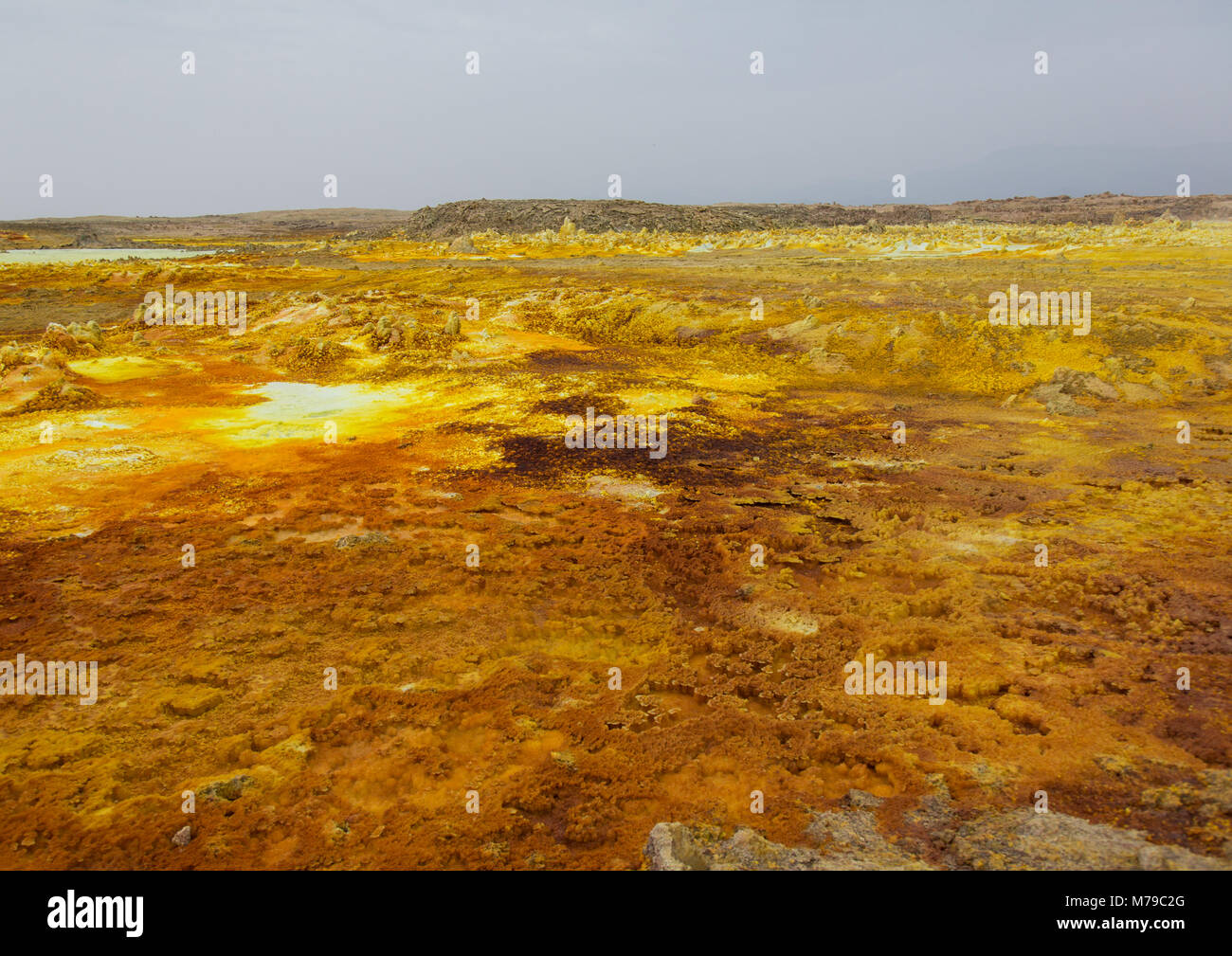 The colorful volcanic landscape of dallol in the danakil depression ...