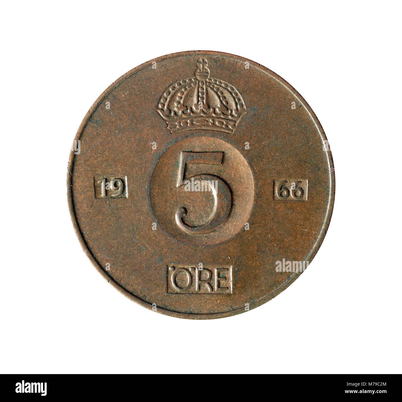 Vintage five ore coin made by Sweden 1966 Stock Photo - Alamy
