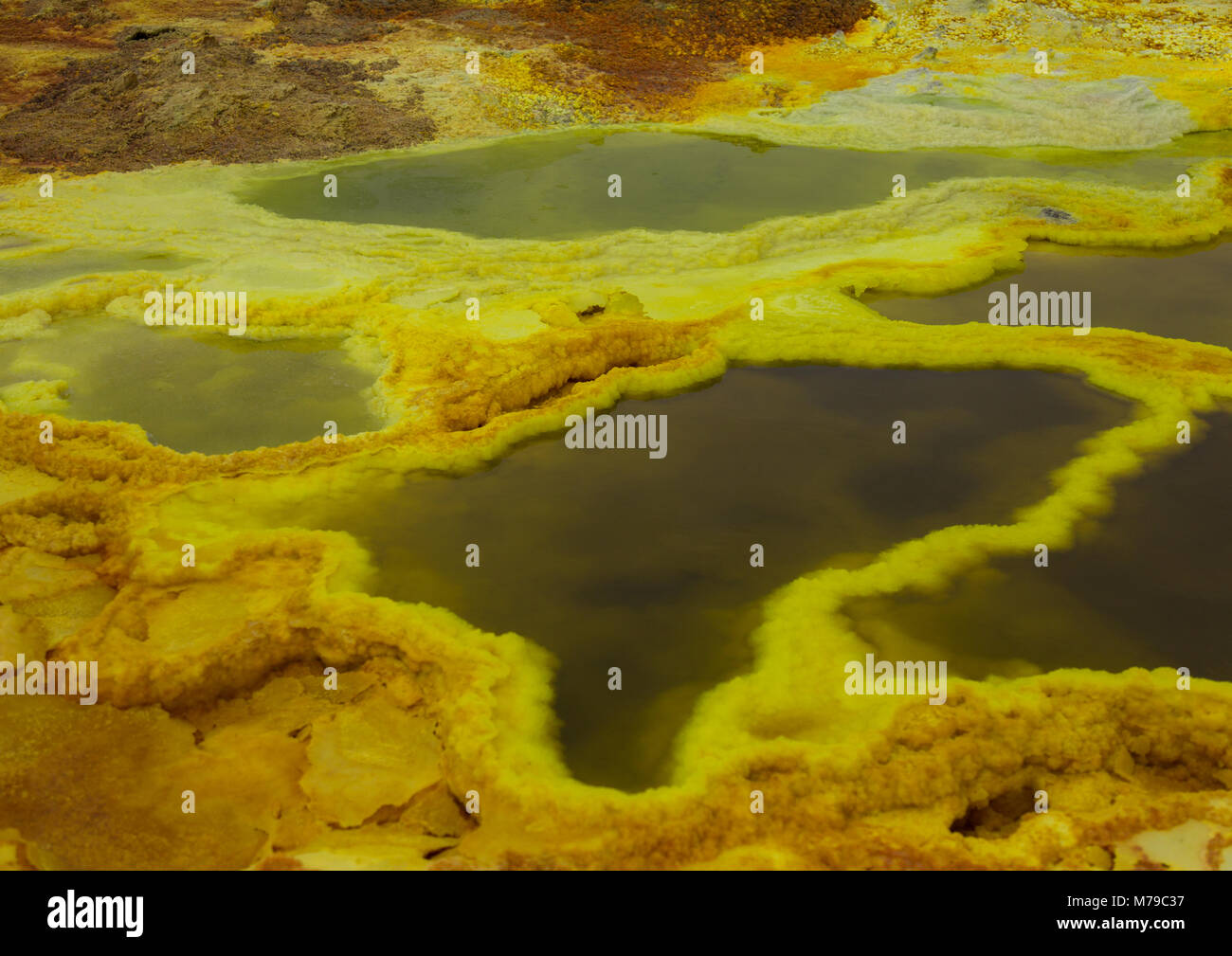 The colorful volcanic landscape of dallol in the danakil depression ...