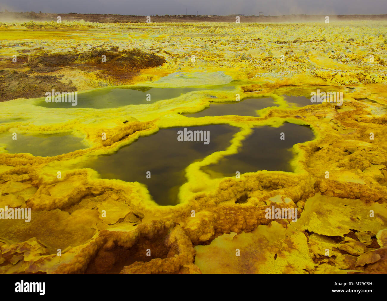 The colorful volcanic landscape of dallol in the danakil depression ...