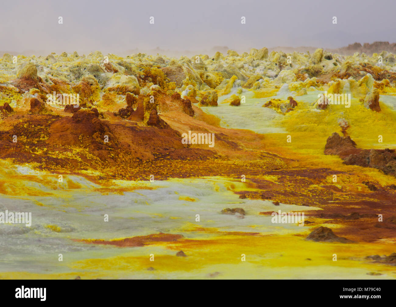 The colorful volcanic landscape of dallol in the danakil depression ...
