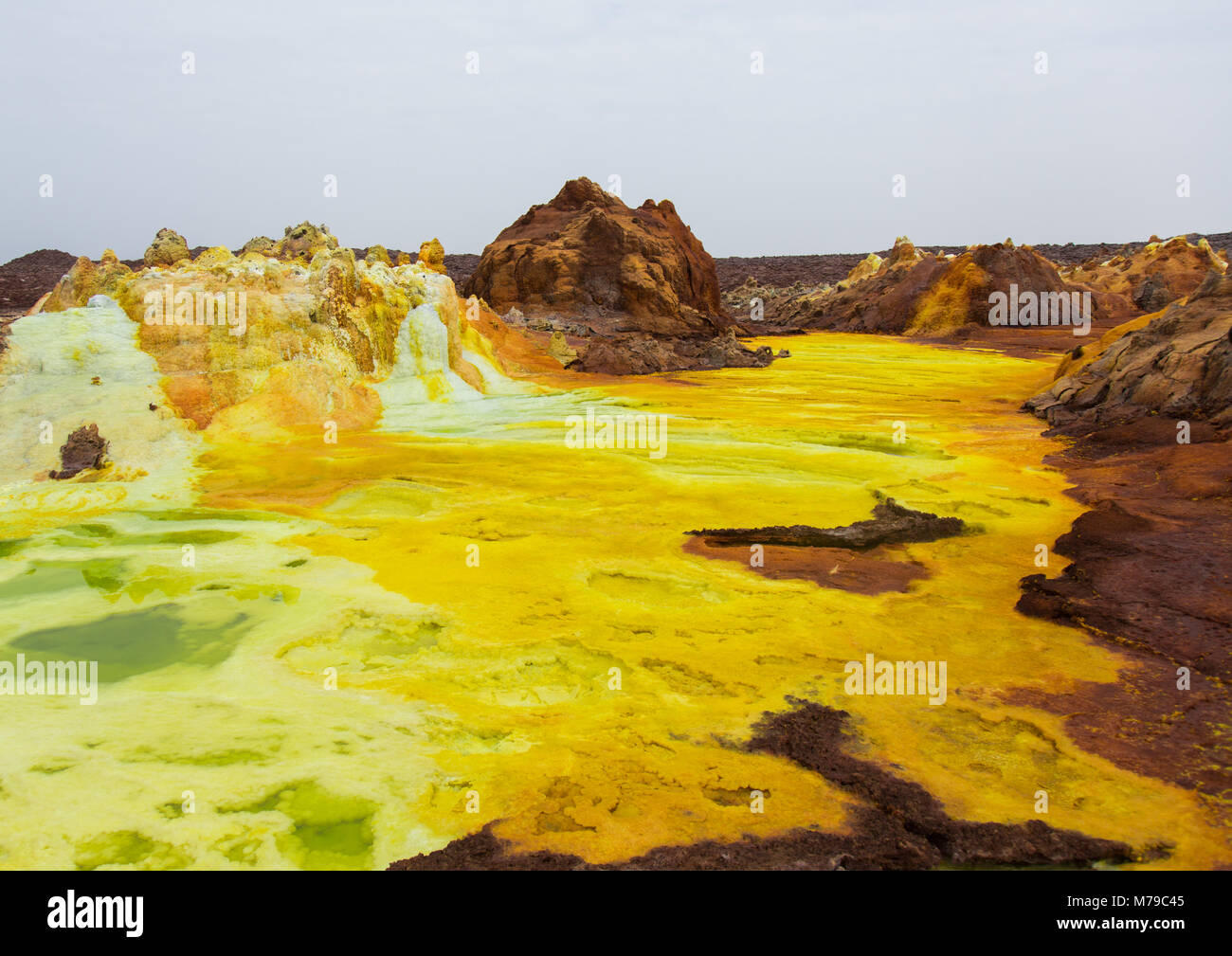 The colorful volcanic landscape of dallol in the danakil depression ...