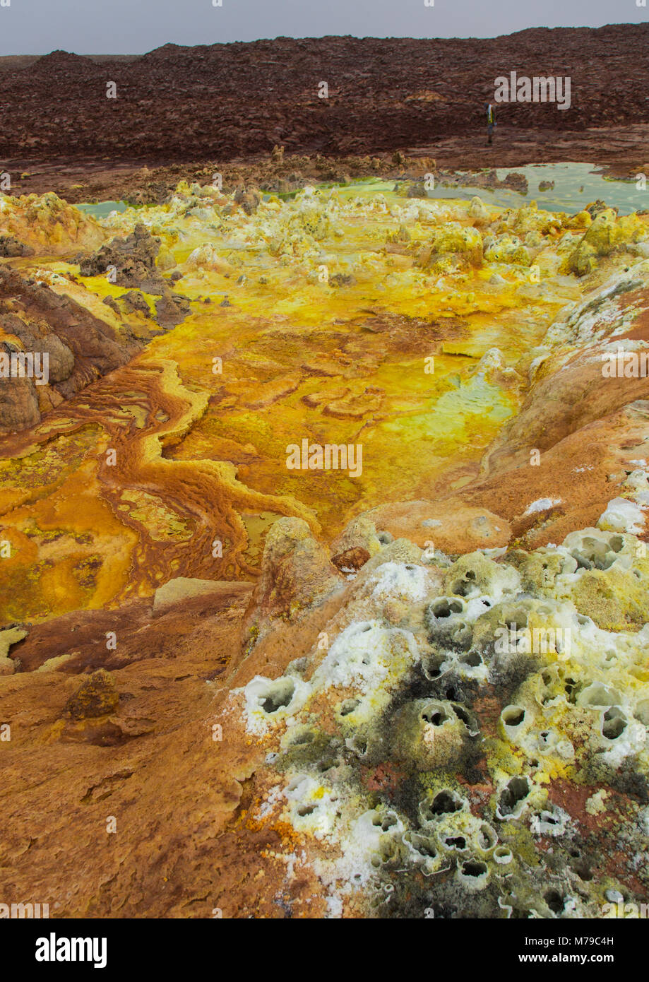 The colorful volcanic landscape of dallol in the danakil depression ...