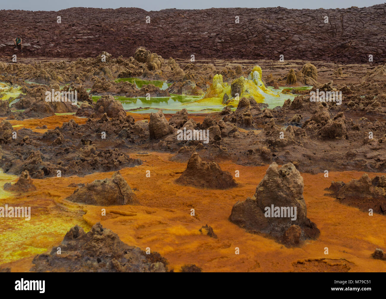 The colorful volcanic landscape of dallol in the danakil depression ...