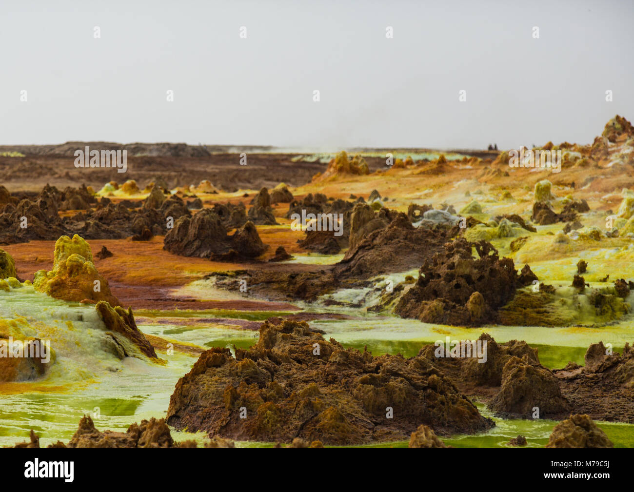 The colorful volcanic landscape of dallol in the danakil depression ...