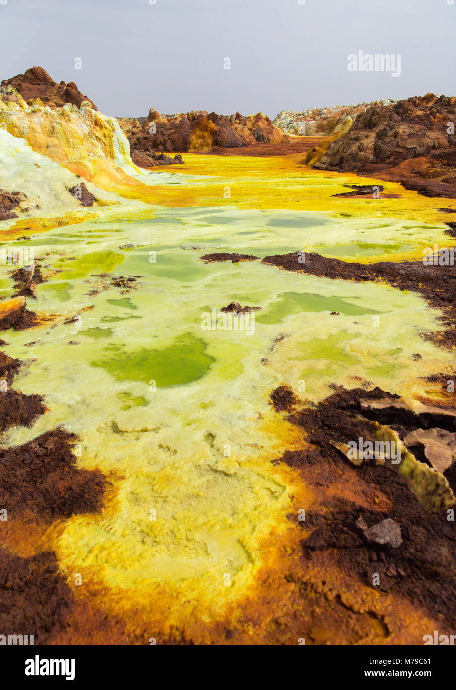The colorful volcanic landscape of dallol in the danakil depression ...