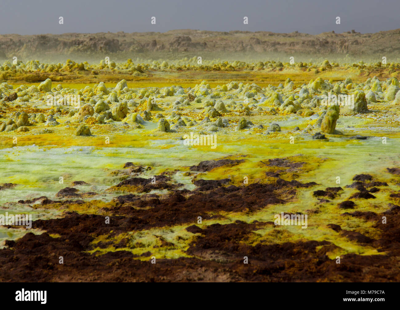 The colorful volcanic landscape of dallol in the danakil depression ...