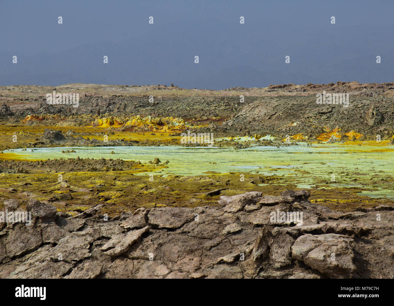 The colorful volcanic landscape of dallol in the danakil depression ...