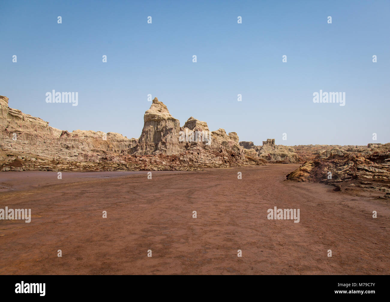 The volcanic landscape of dallol in the danakil depression, Afar region ...