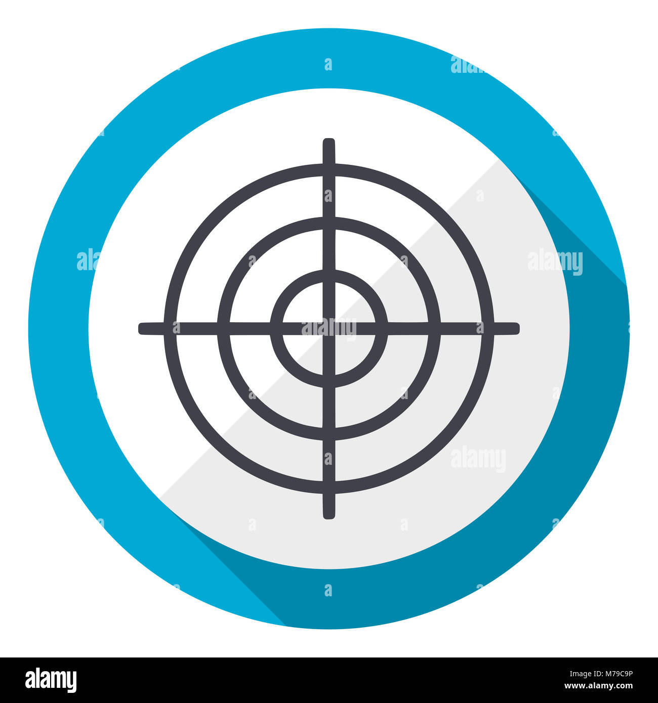Target blue flat design web icon Stock Photo - Alamy
