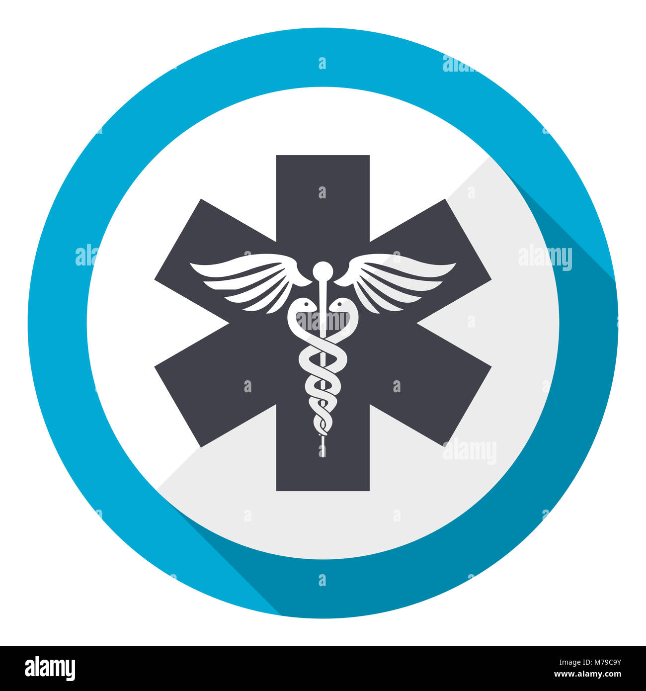 Emergency blue flat design web icon Stock Photo - Alamy