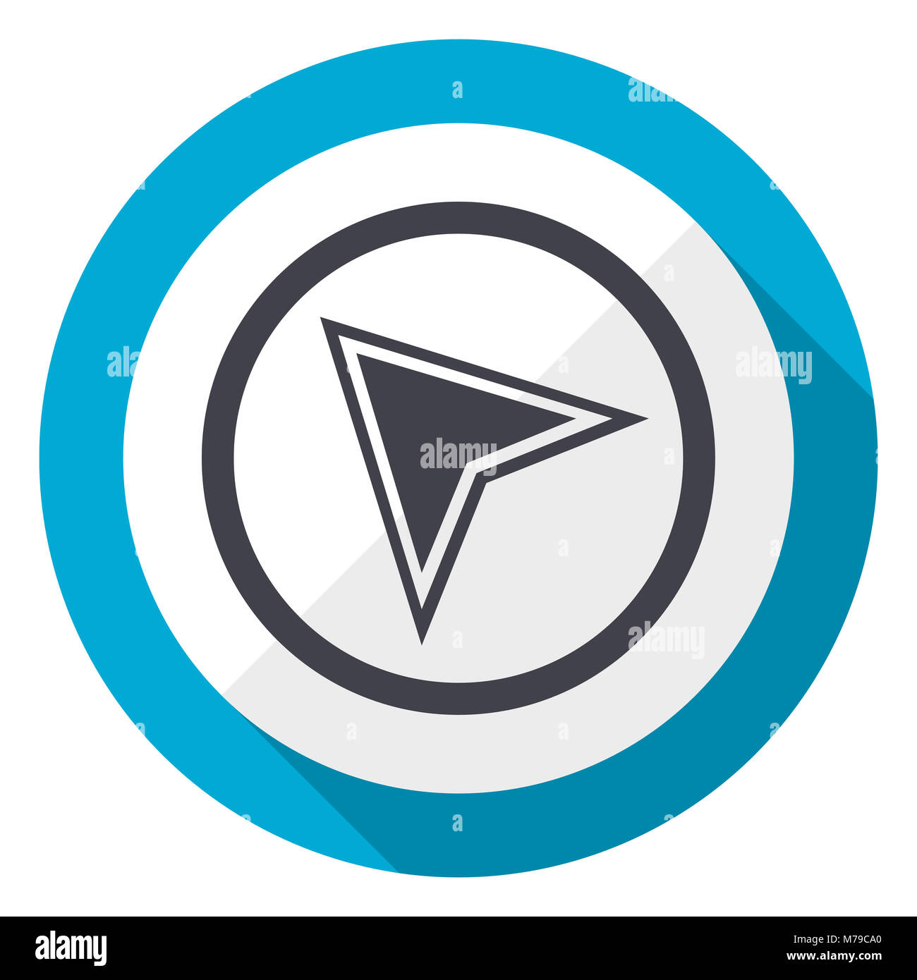 Navigation blue flat design web icon Stock Photo - Alamy