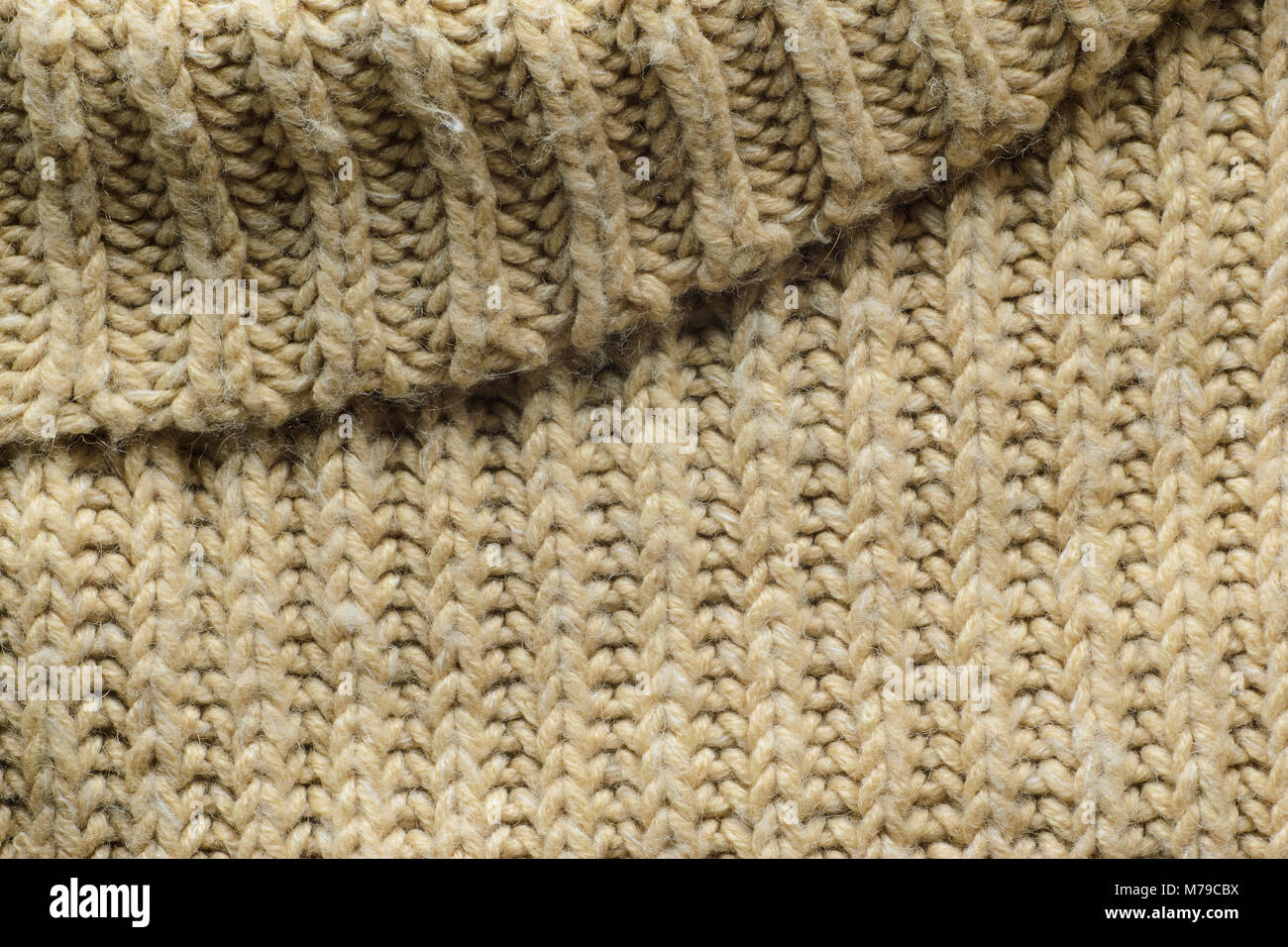 Beige Sweater Texture Close-Up. Elements of Knitted Sweater as ...