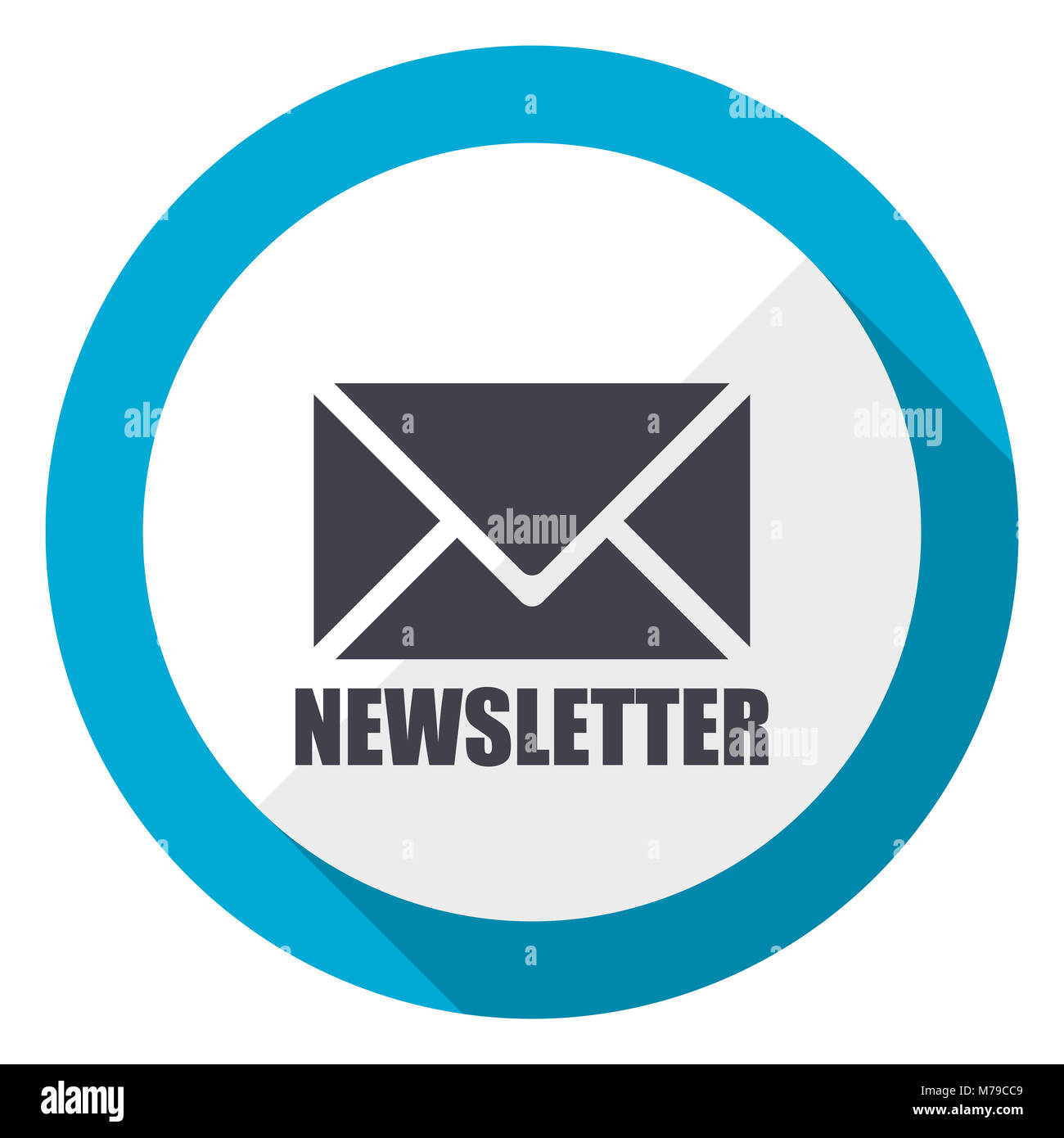 Newsletter blue flat design web icon Stock Photo - Alamy