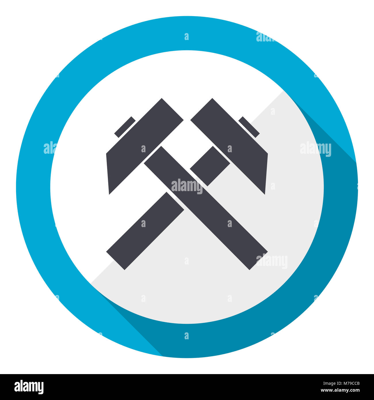 Mining blue flat design web icon Stock Photo - Alamy