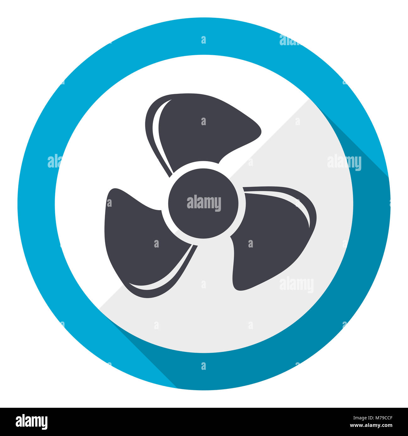 Fan blue flat design web icon Stock Photo - Alamy