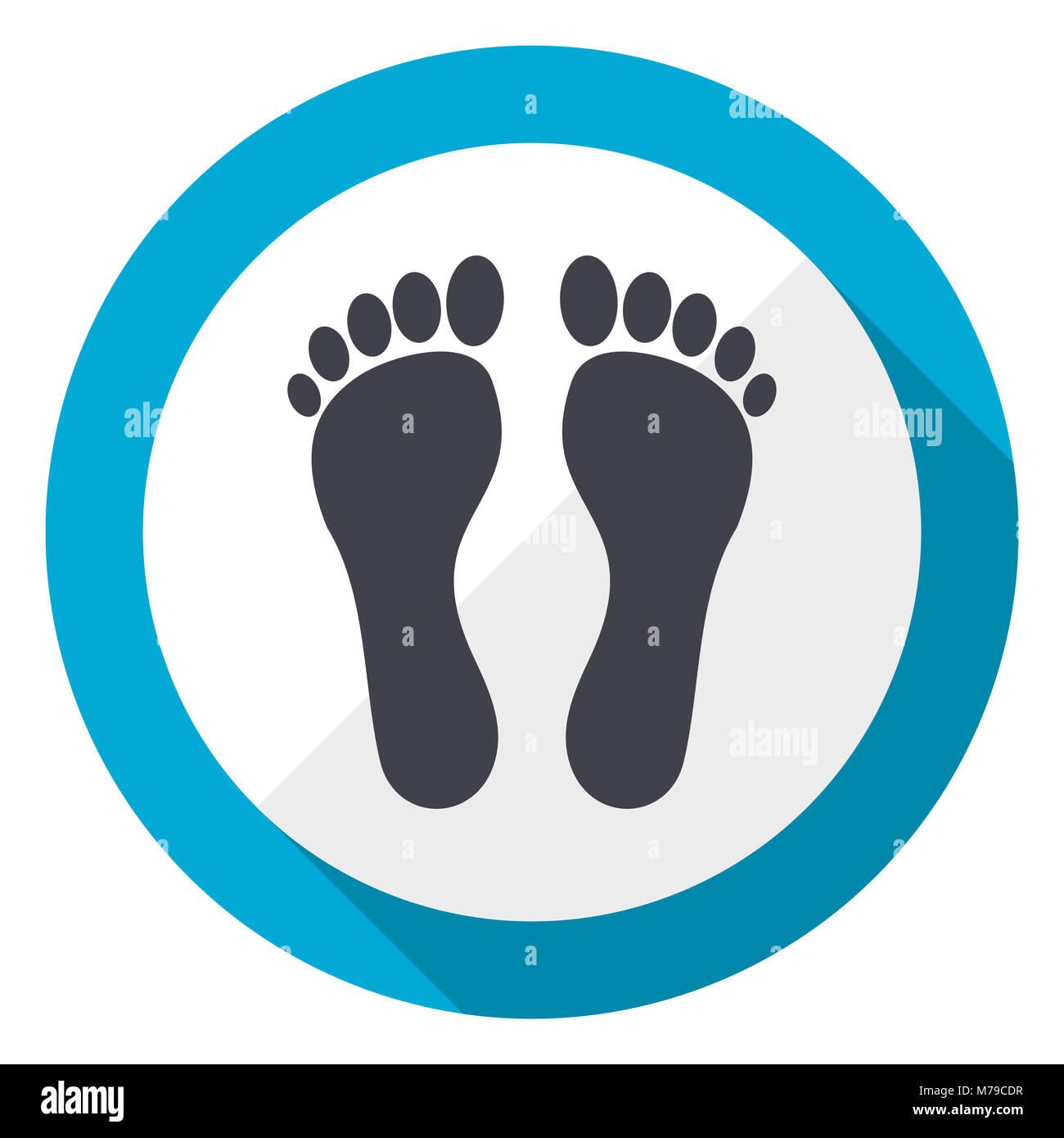 Foot blue flat design web icon Stock Photo - Alamy