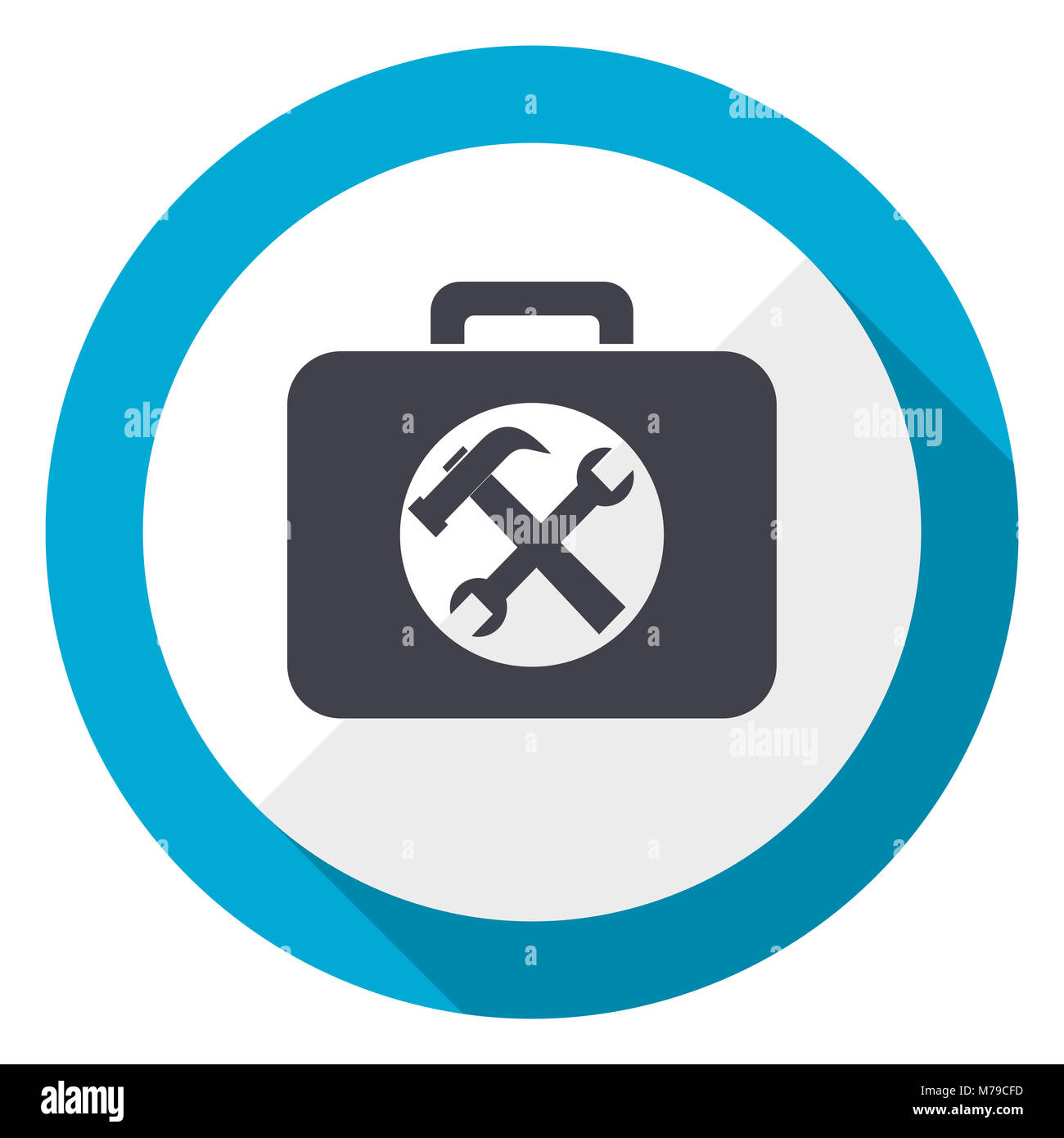Toolkit blue flat design web icon Stock Photo - Alamy