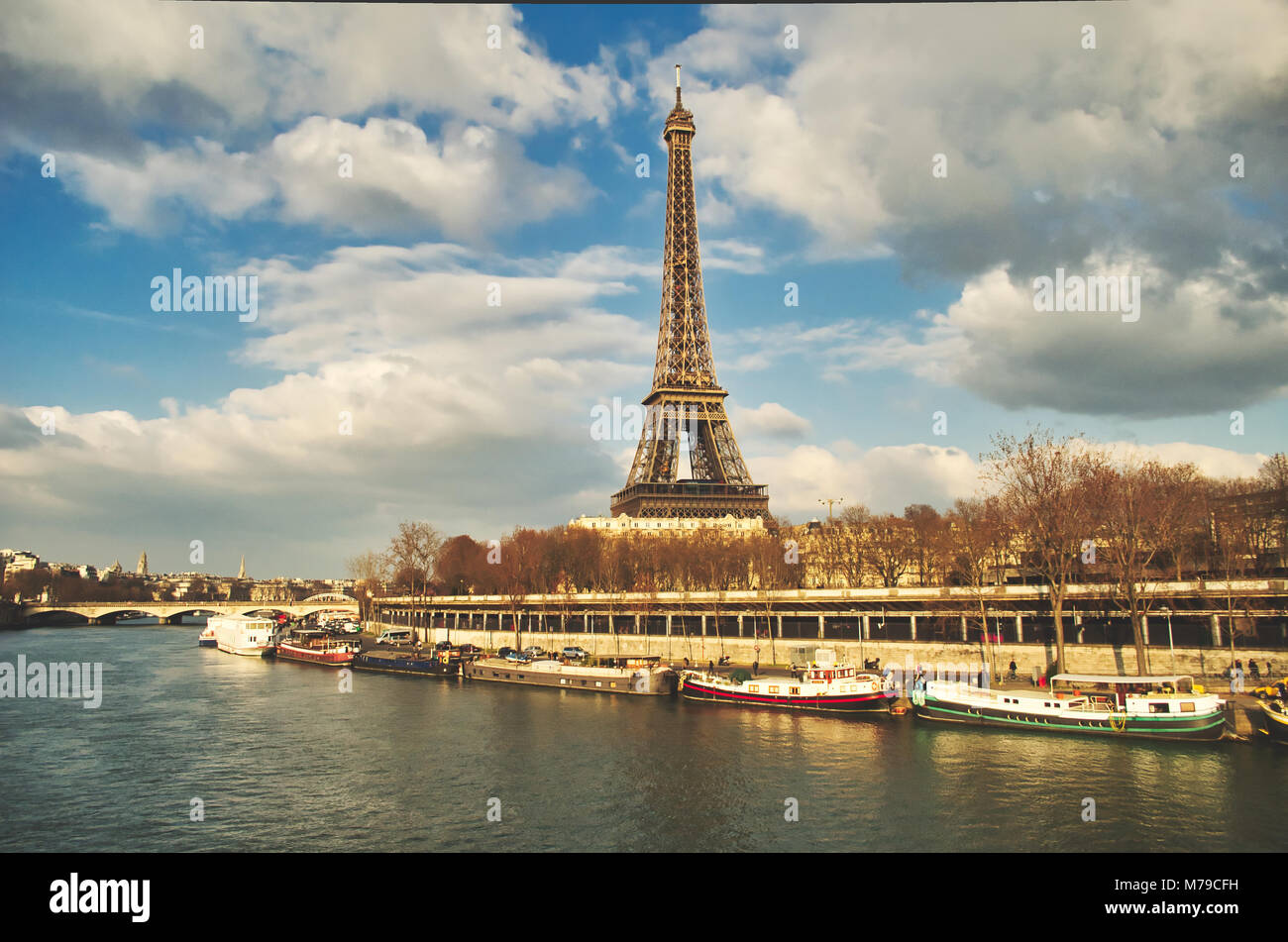 An old nostalgic winter day in Paris near eiffel Stock Photo - Alamy
