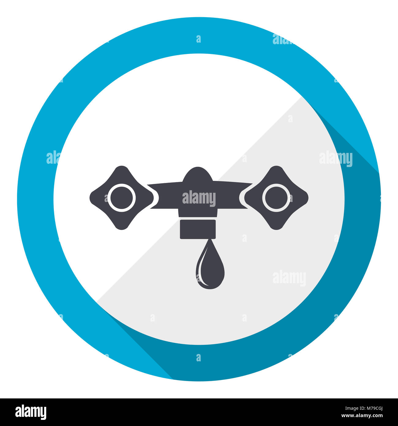 Water blue flat design web icon Stock Photo - Alamy