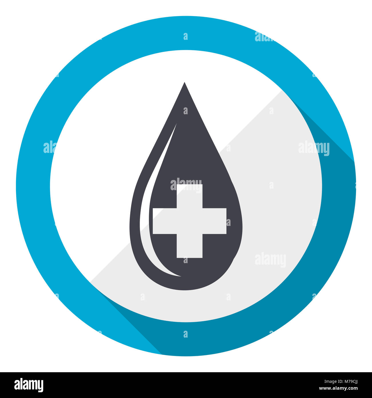 Blood blue flat design web icon Stock Photo - Alamy