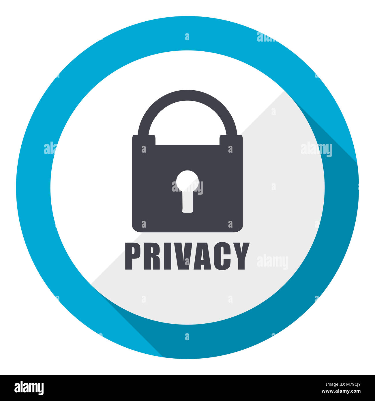Privacy blue flat design web icon Stock Photo - Alamy
