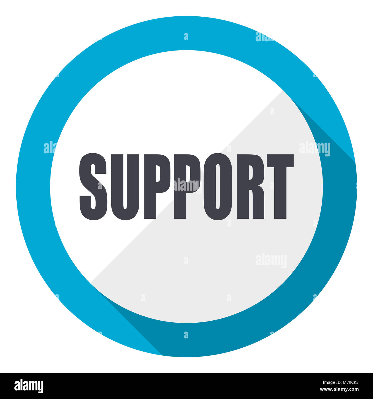 Support blue flat design web icon Stock Photo - Alamy