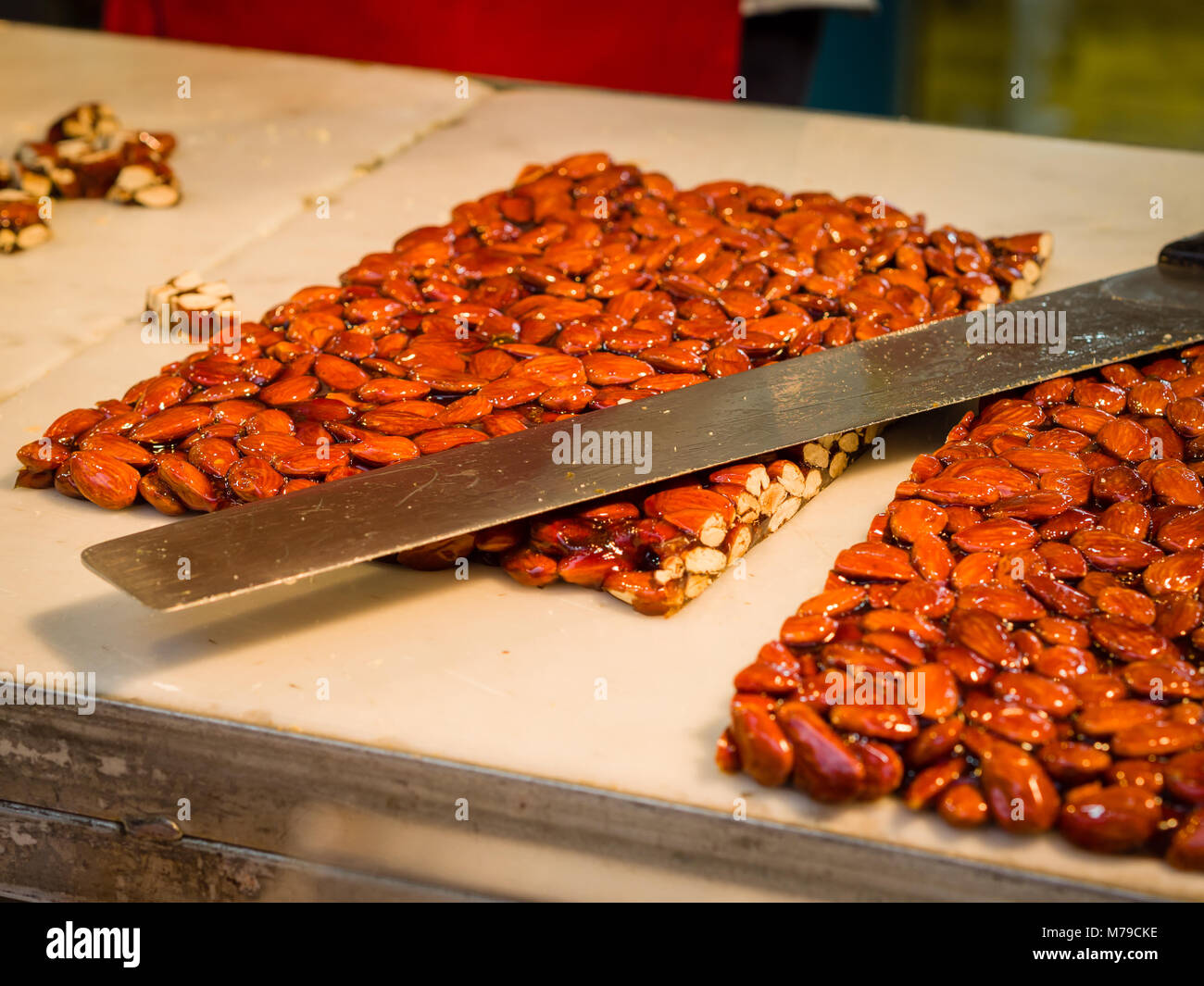 Sicilian almond brittle torrone Stock Photo - Alamy