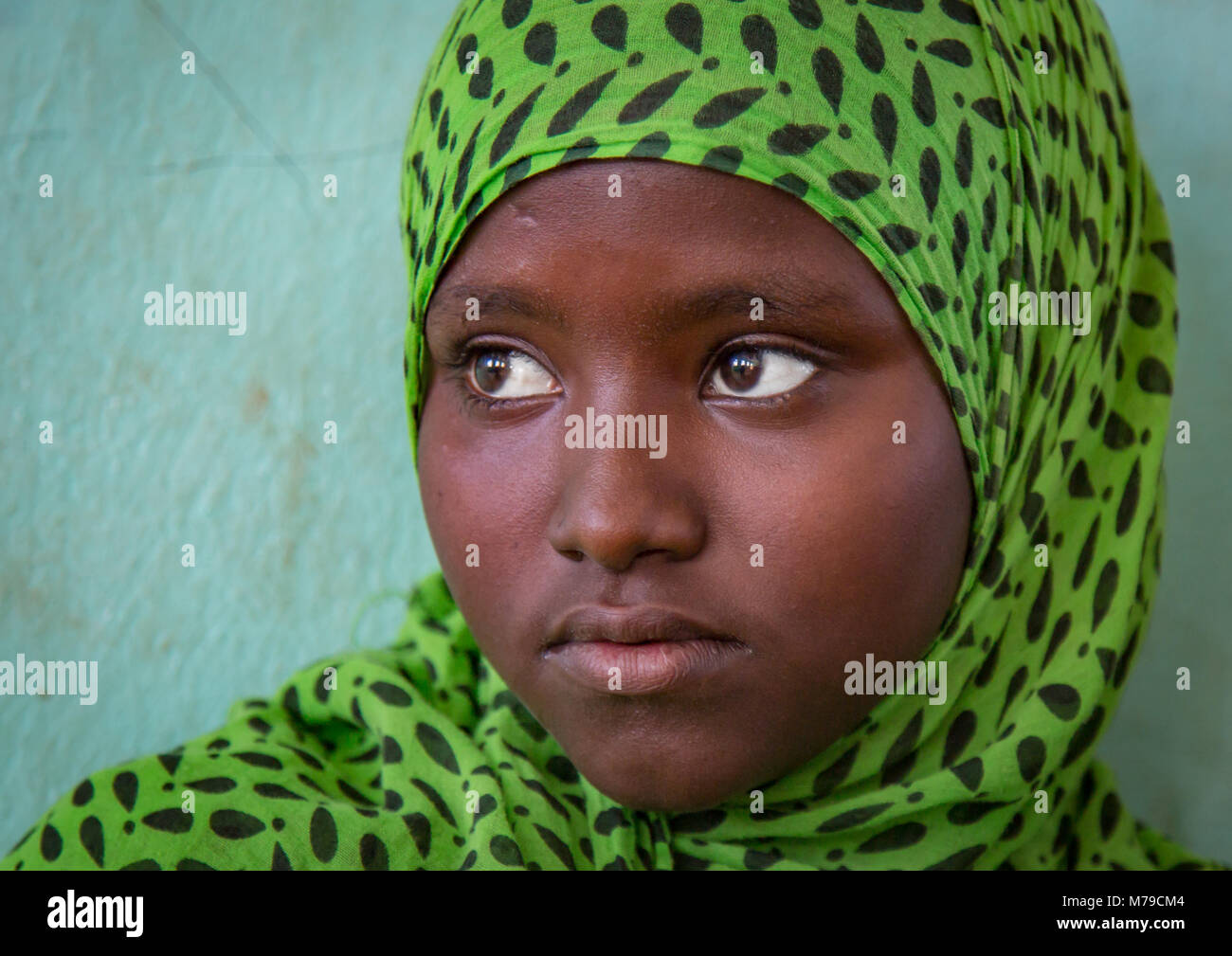 Veiled afar tribe girl at school, Afar region, Semera, Ethiopia Stock ...
