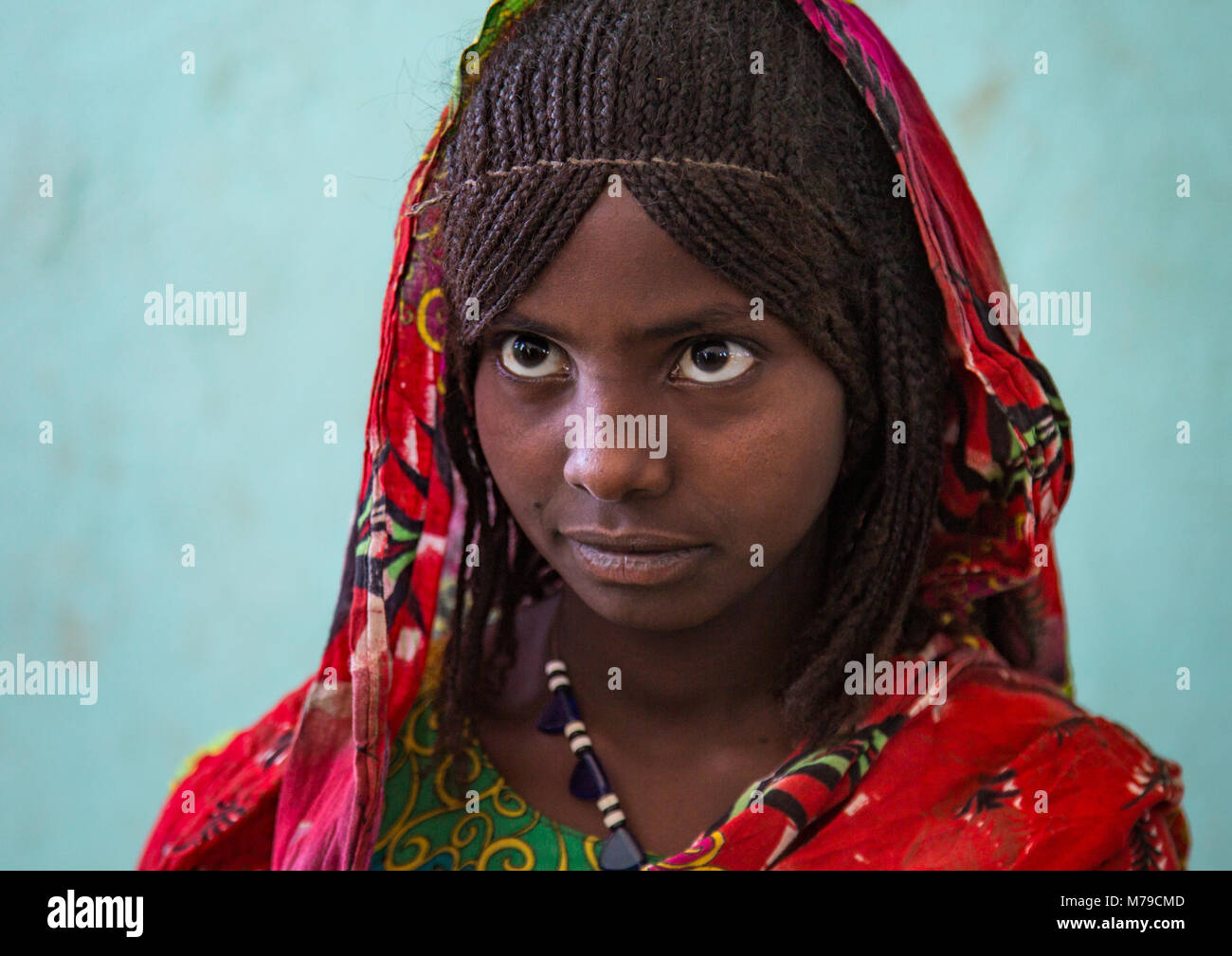 Veiled afar tribe girl at school, Afar region, Semera, Ethiopia Stock ...