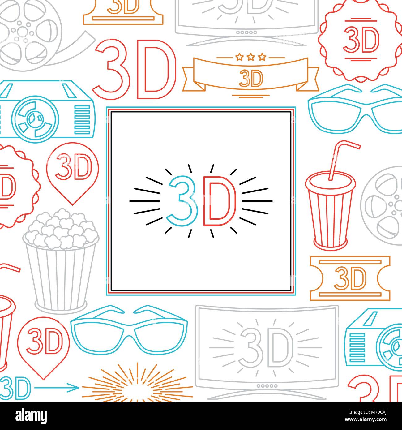 Background of movie elements and cinema icons Stock Vector Image & Art ...