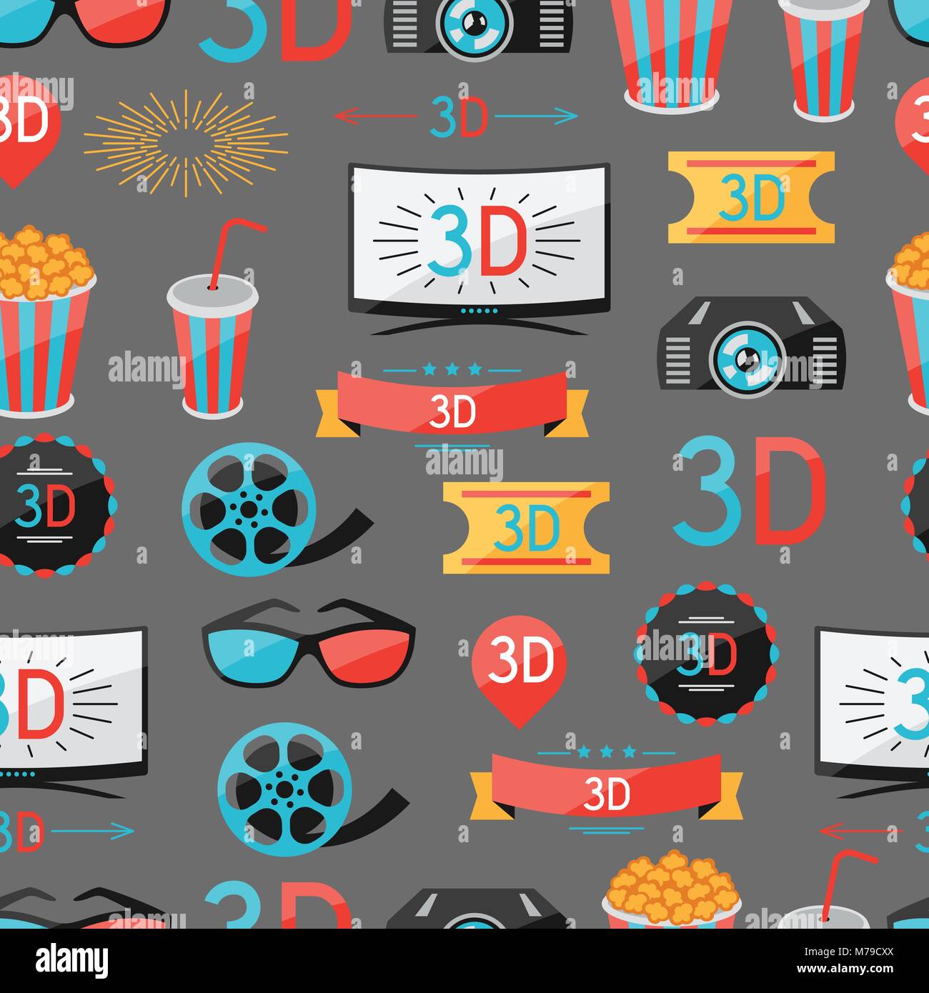 Pattern paper 3d glasses Stock Vector Images - Alamy