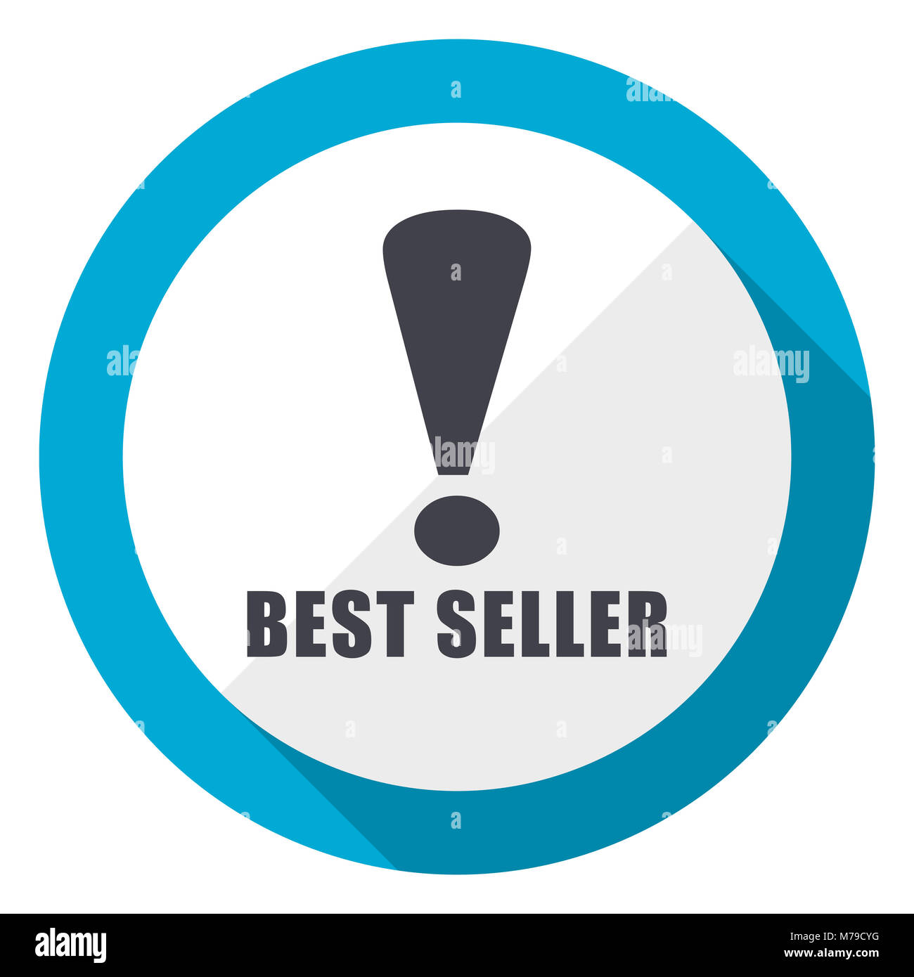 Best seller blue flat design web icon Stock Photo - Alamy