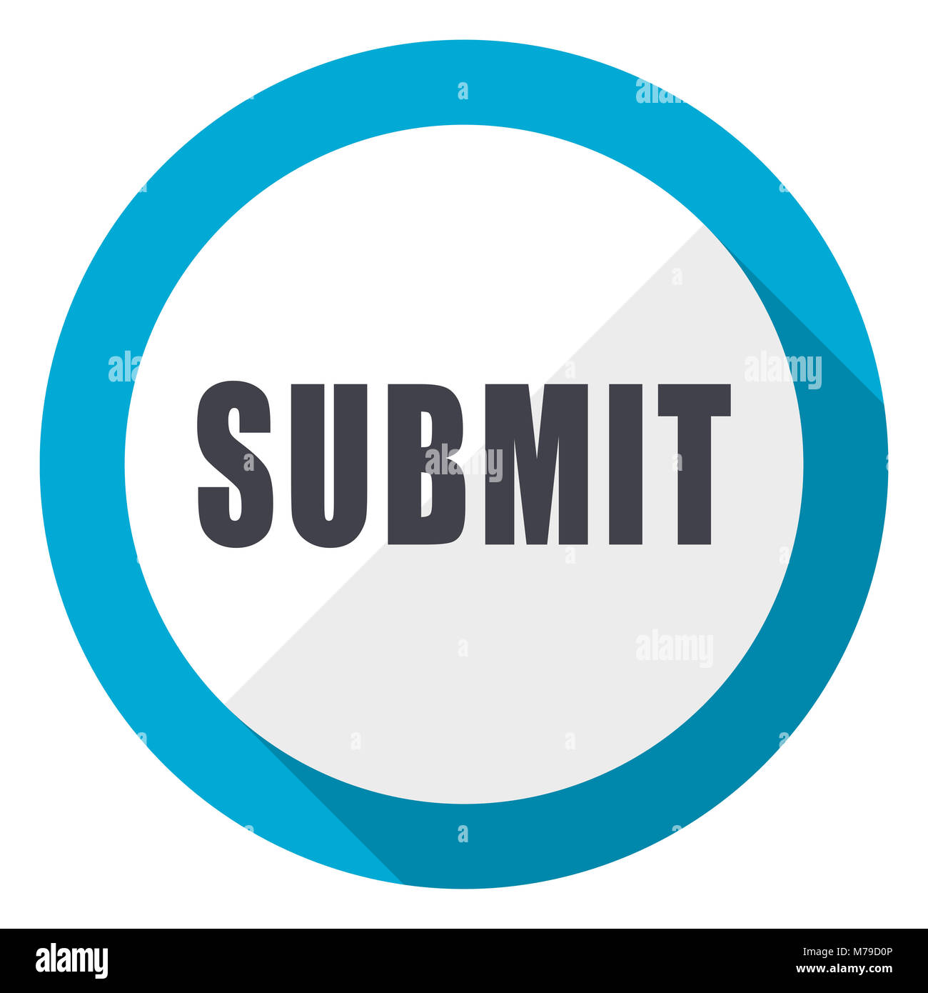 Submit blue flat design web icon Stock Photo - Alamy
