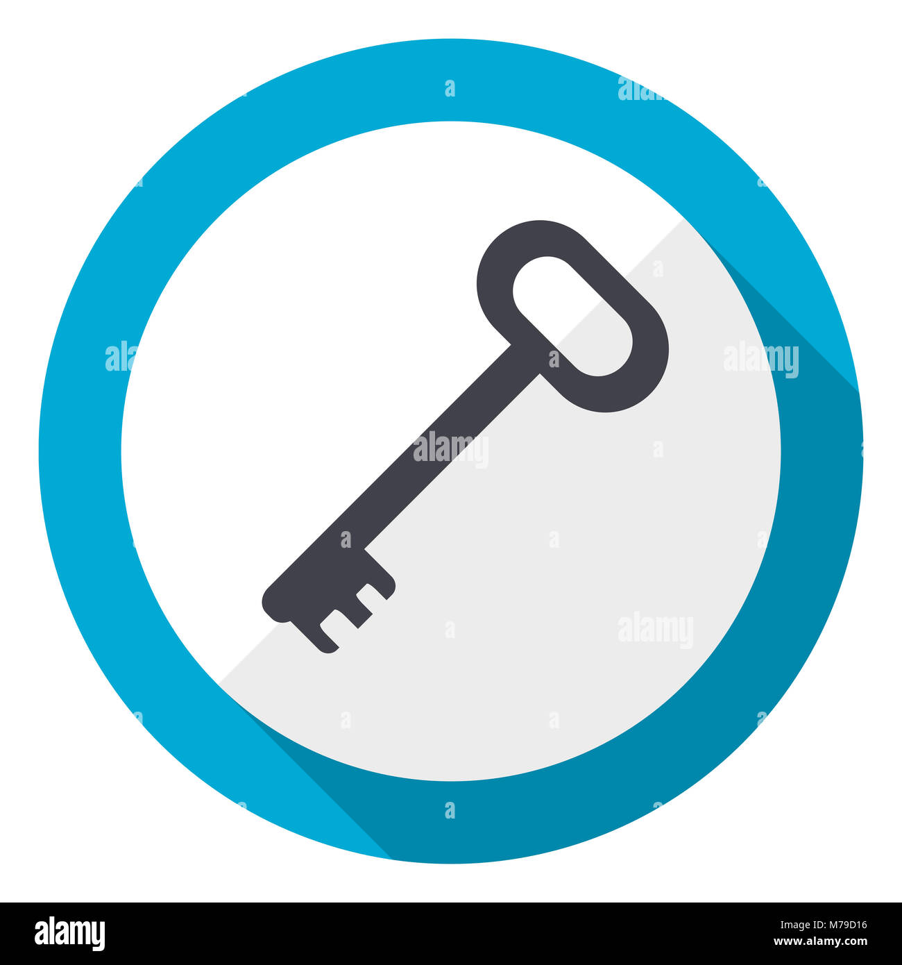 Key blue flat design web icon Stock Photo - Alamy