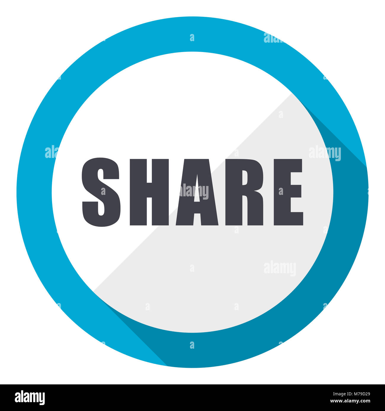 Share blue flat design web icon Stock Photo - Alamy