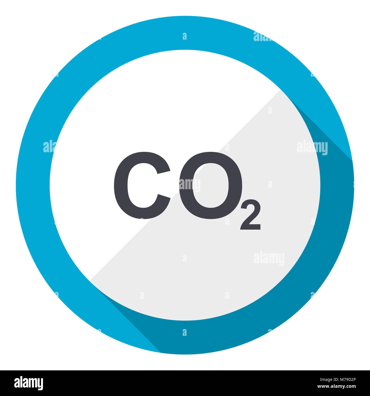 Carbon dioxide blue flat design web icon Stock Photo - Alamy