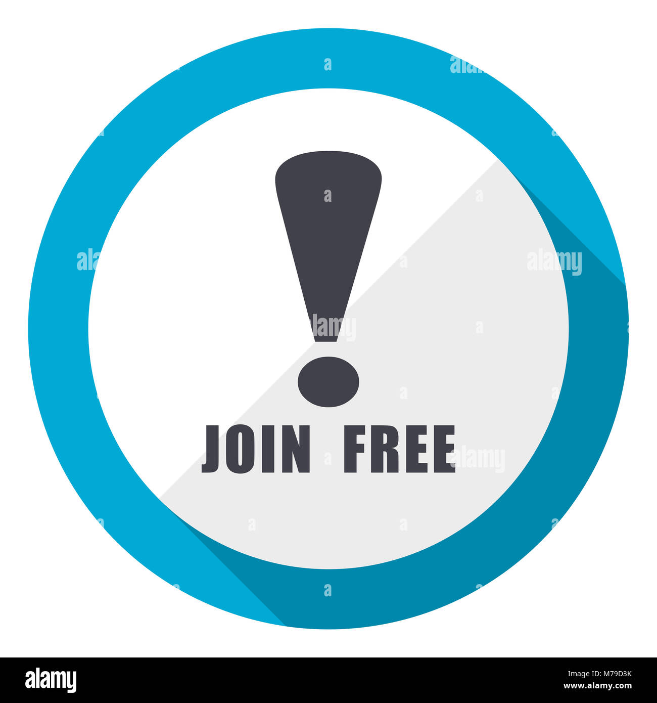 Join free blue flat design web icon Stock Photo - Alamy