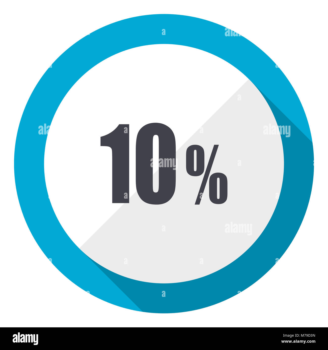 10 percent blue flat design web icon Stock Photo - Alamy