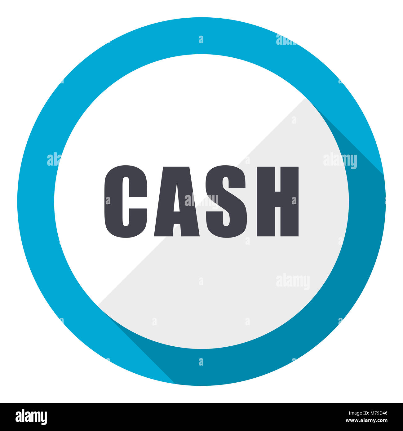Cash blue flat design web icon Stock Photo - Alamy