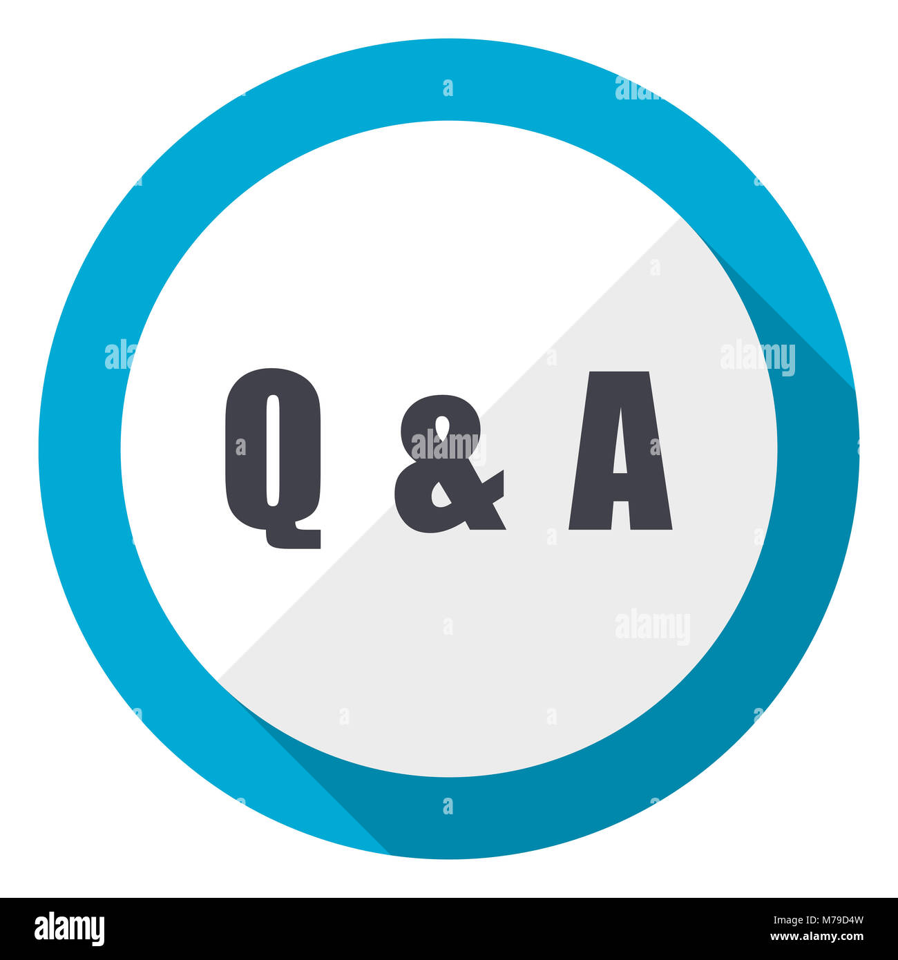 Question answer blue flat design web icon Stock Photo - Alamy