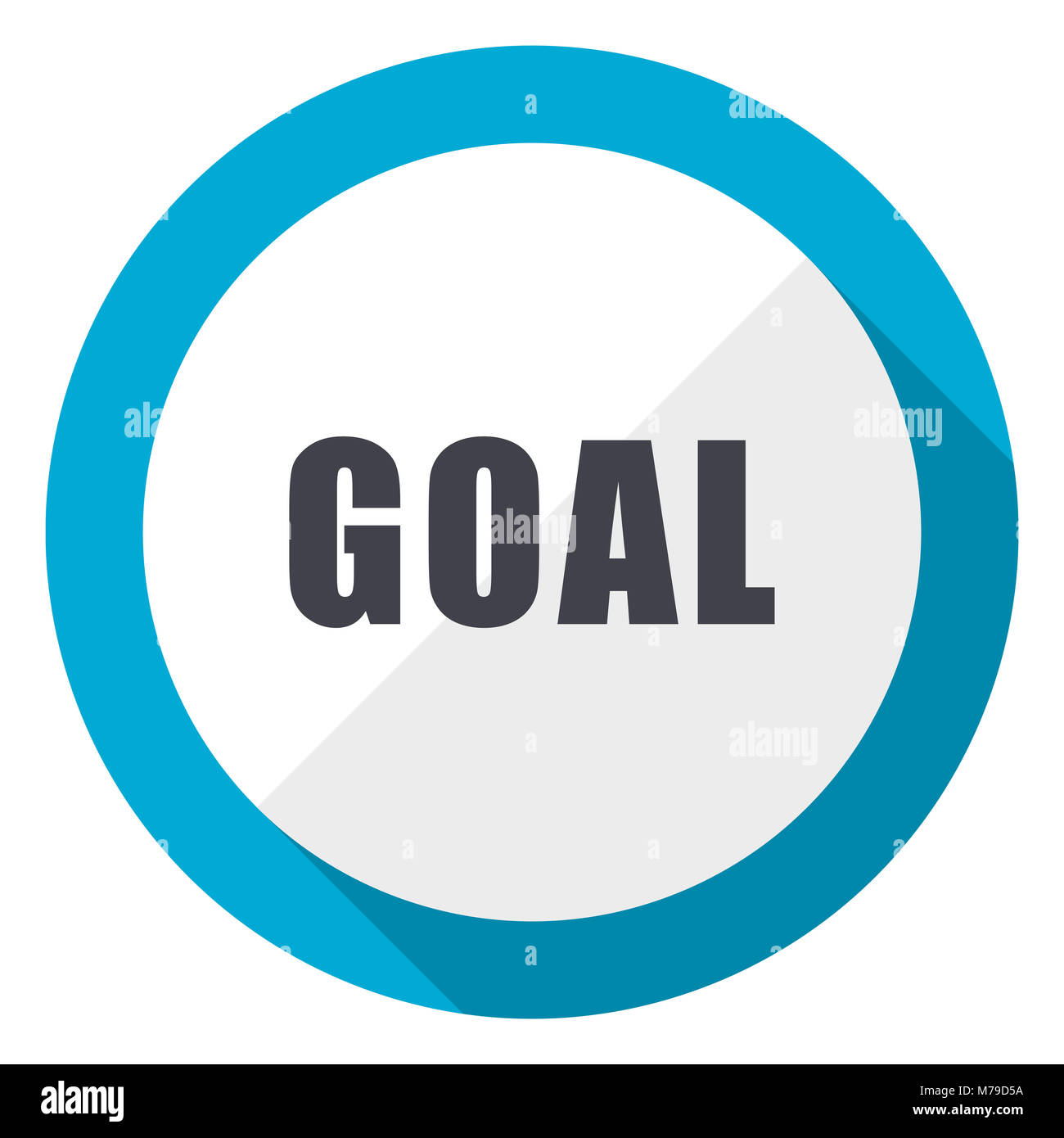Goal blue flat design web icon Stock Photo - Alamy