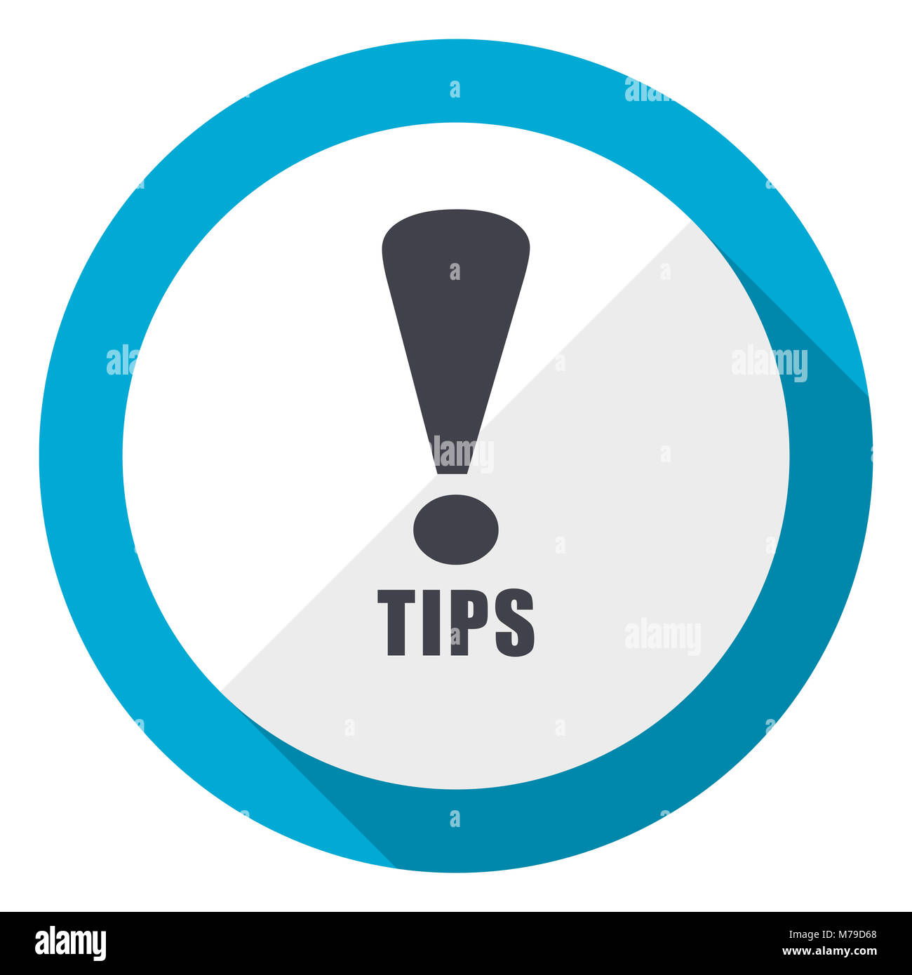 Tips blue flat design web icon Stock Photo - Alamy