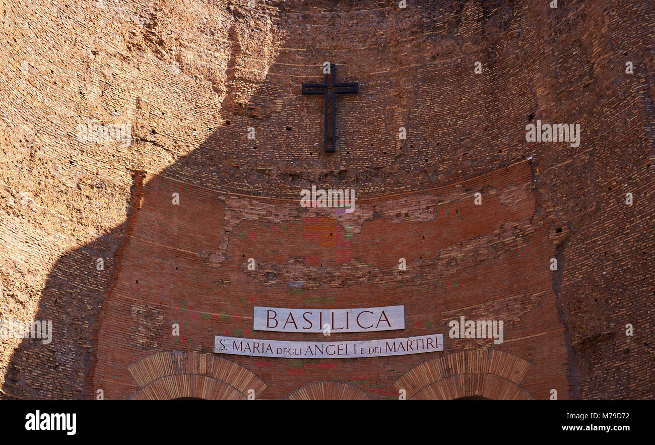 Rome, Italy - October 10, 2016: Santa Maria degli Angeli e dei Martiri ...