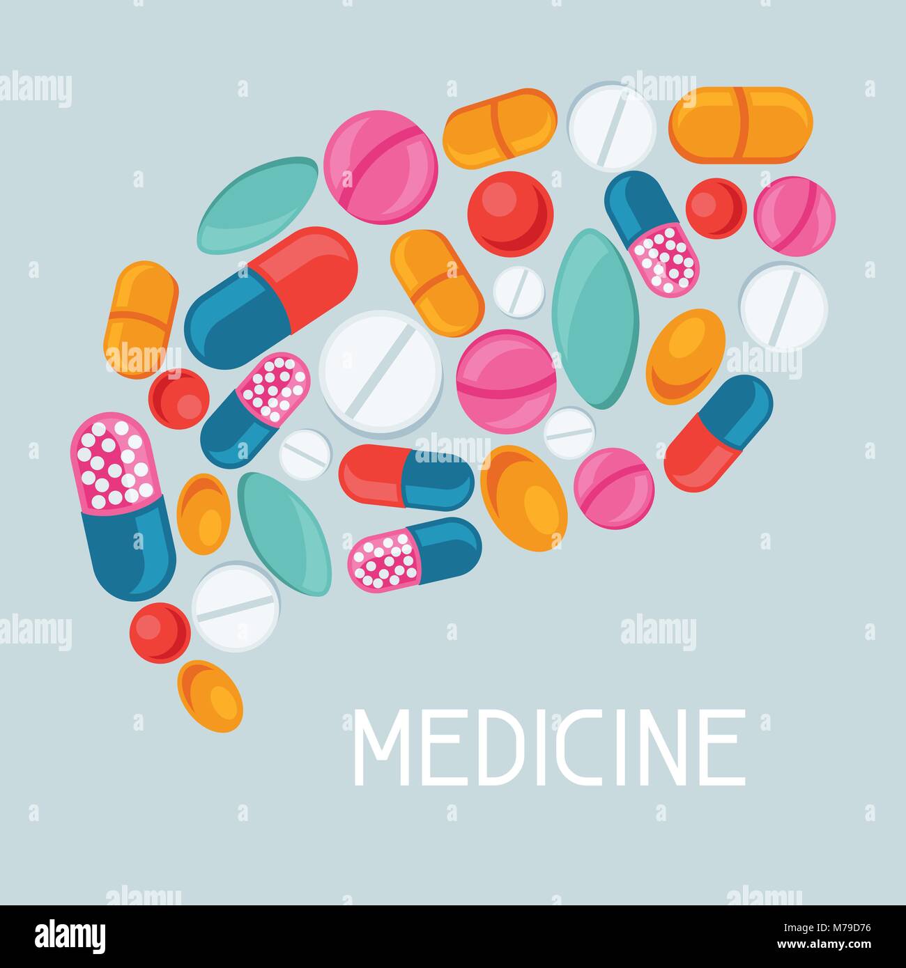 Medical background design with pills and capsules Stock Vector Image ...