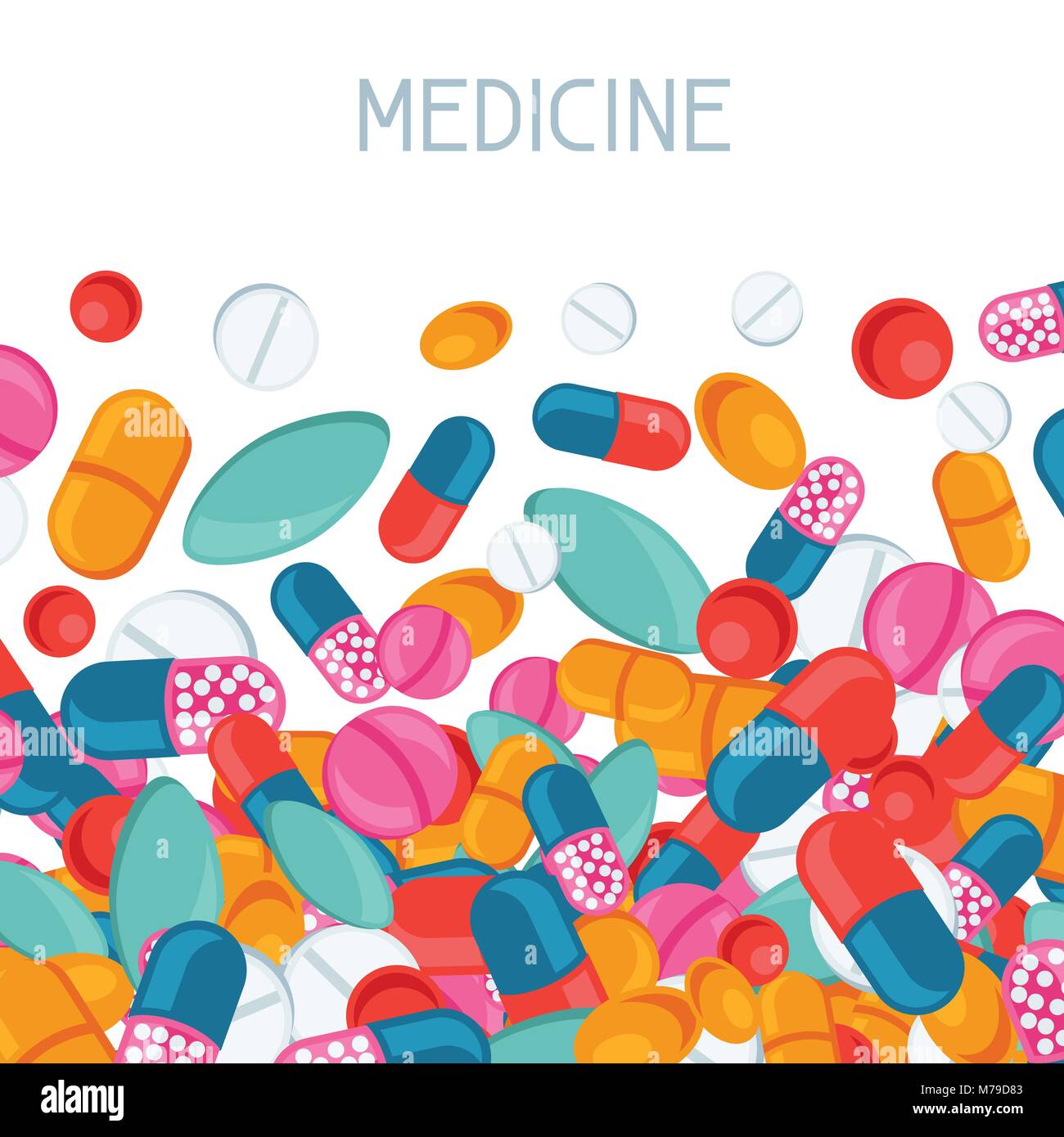 Medical background design with pills and capsules Stock Vector Image ...