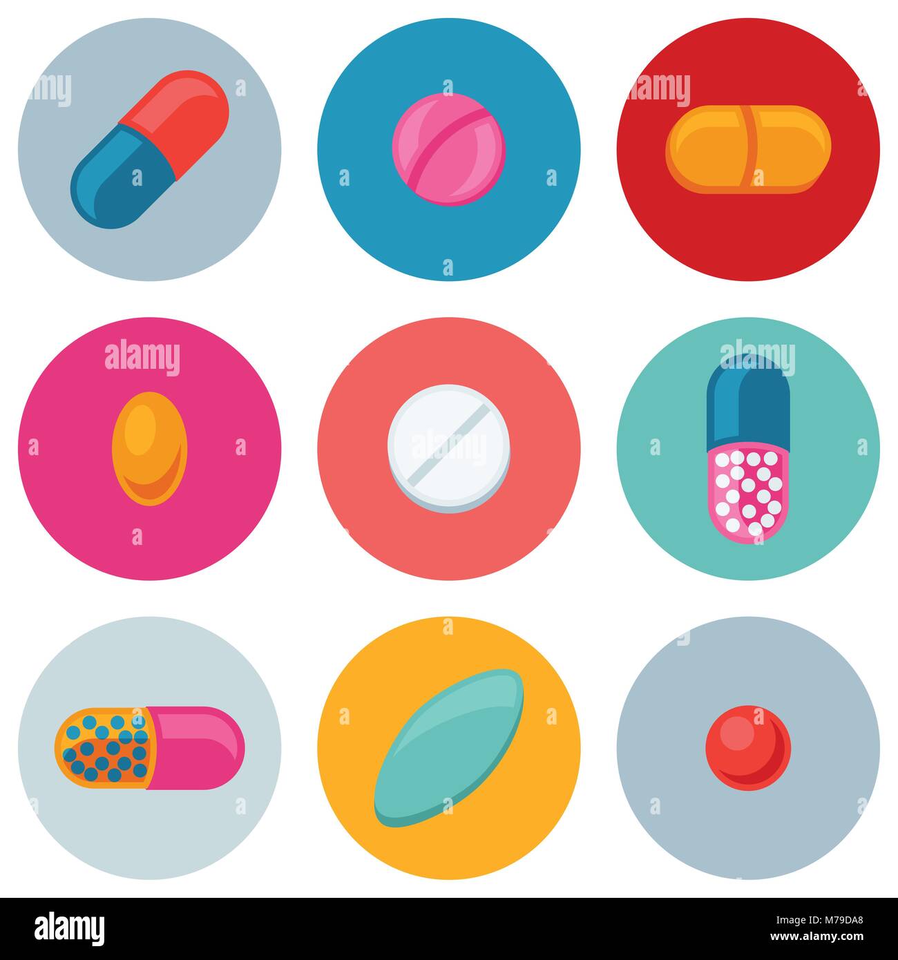Set of various pills and capsules icons Stock Vector Image & Art - Alamy